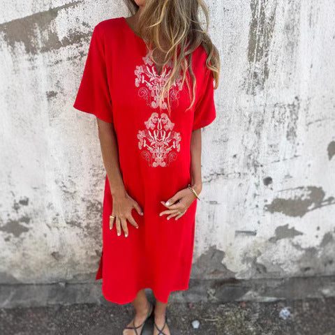 Vestido Linho Florido Verão Mujer - Elegância para 2025 – Modelo de Folga